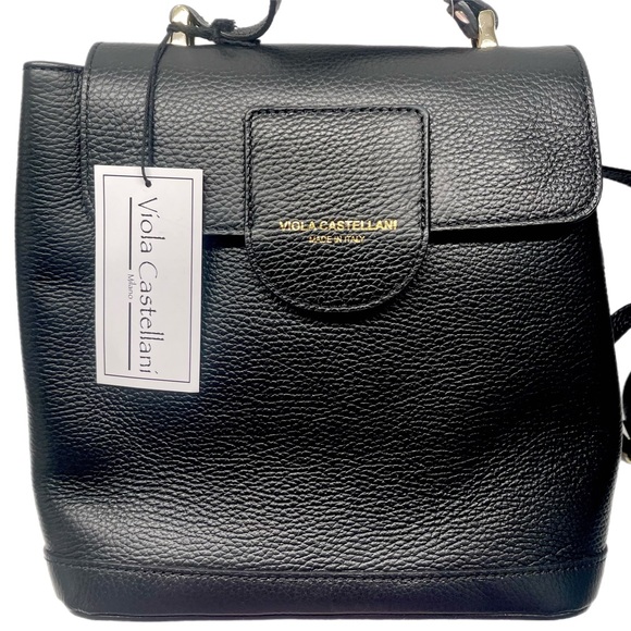Viola Castellani | Bags | Viola Castellani Italian Black Leather ...